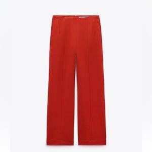 Zara | Pants & Jumpsuits | Zara Red Low Rise Pants Limited Edition ...